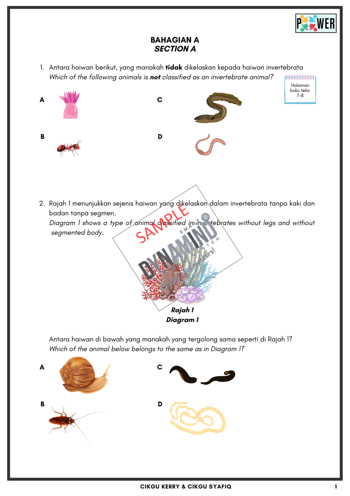 DLP 1 SET ULANGKAJI BAB 1 – BAB 4 SAINS TINGKATAN 2 (FORMAT UASA ...